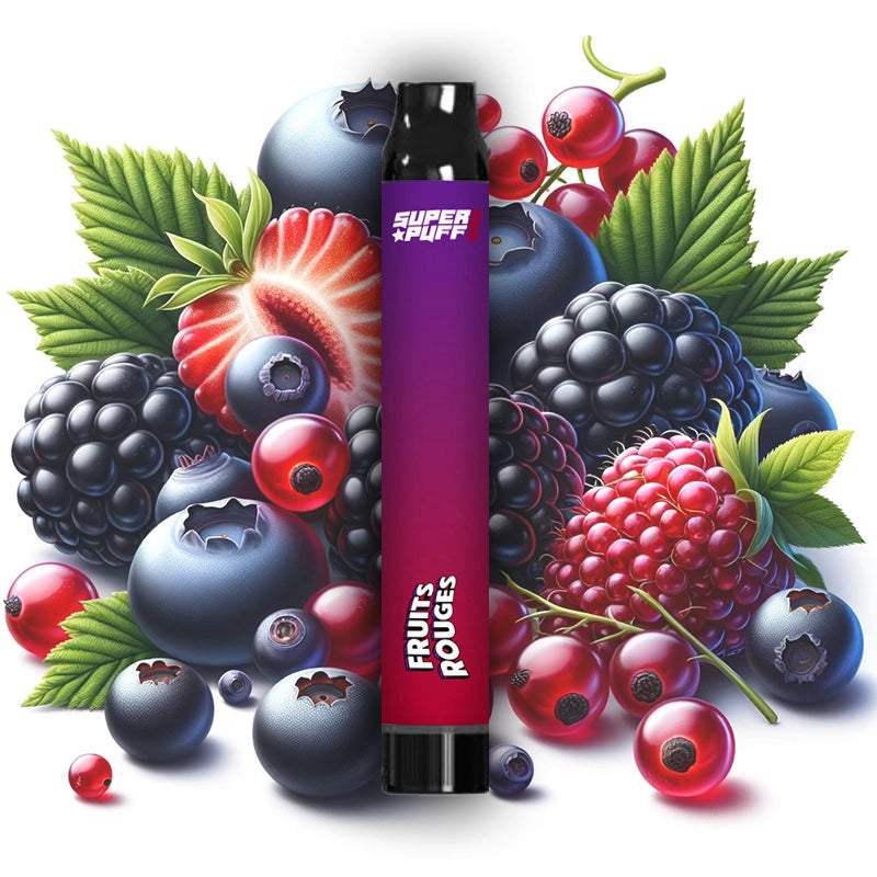 E-cig jetable | Super Puff "Fruits Rouges" – Vapoteurs Suisses